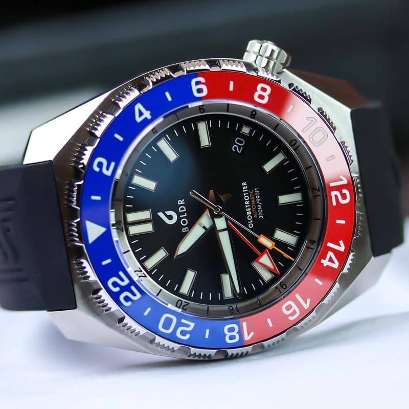 Montre Boldr Globettroter GMT Blue Red- Expédié depuis la France