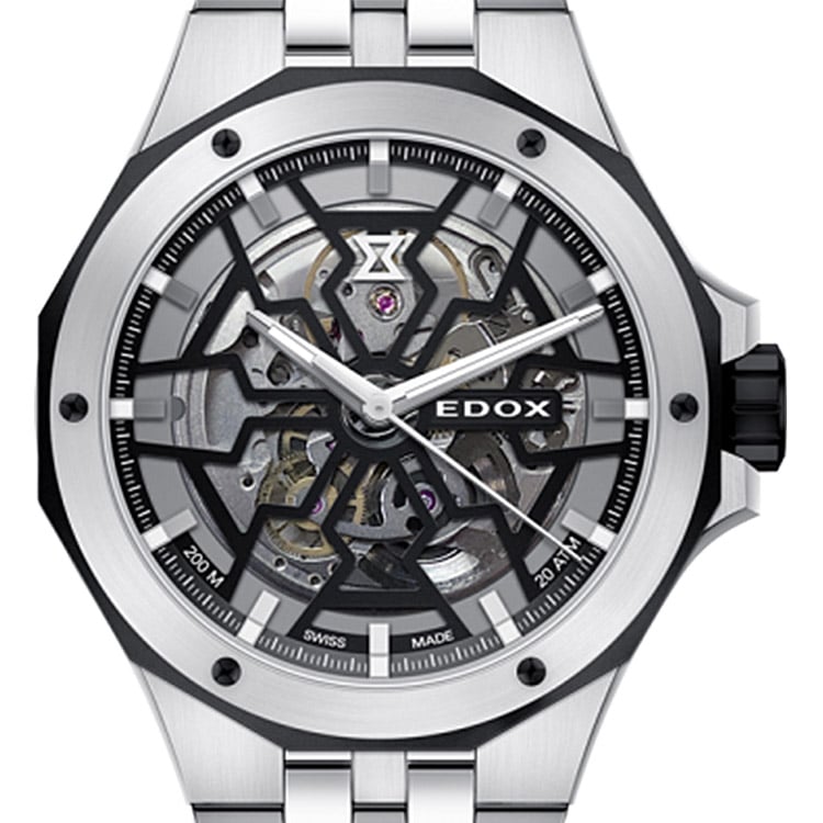 Edox Delfin Mecano 85303 3NM NBG - plongeuse & squelette auto