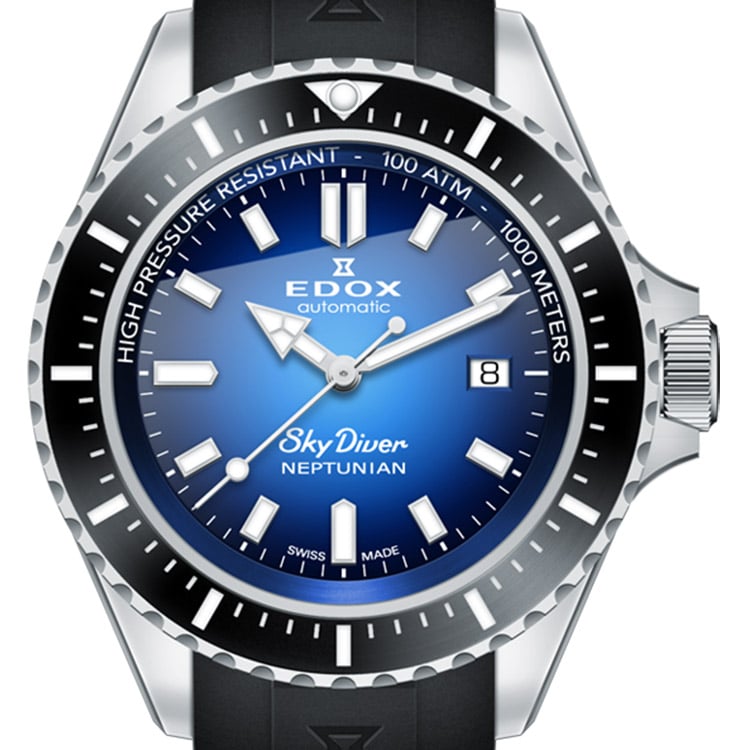 Montre Edox Skydiver Neptunian 80120 3NCA BUIDN Automatique