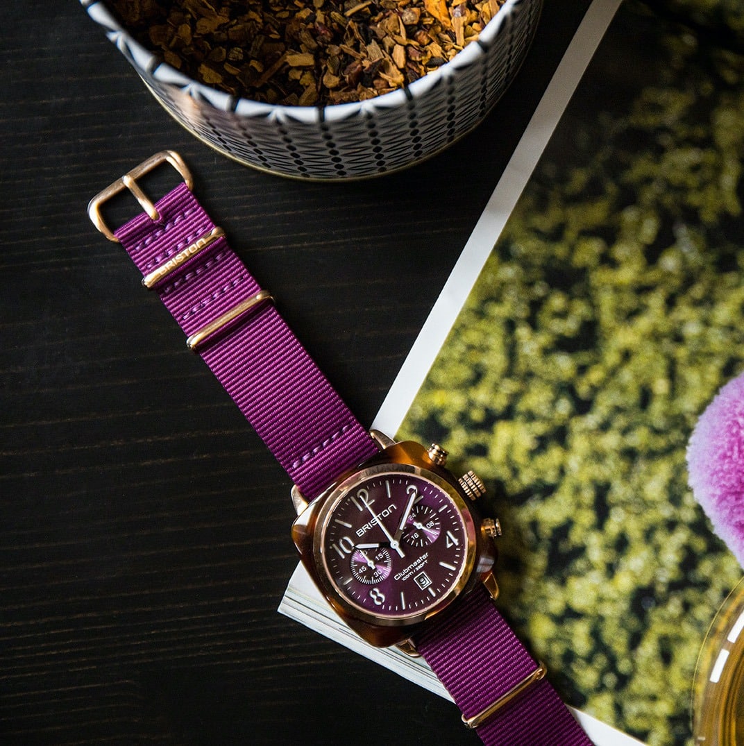 CLUBMASTER CLASSIC ACETATE Or GRAPE DIAL AND Or rose 19140-PRAT-32-NC