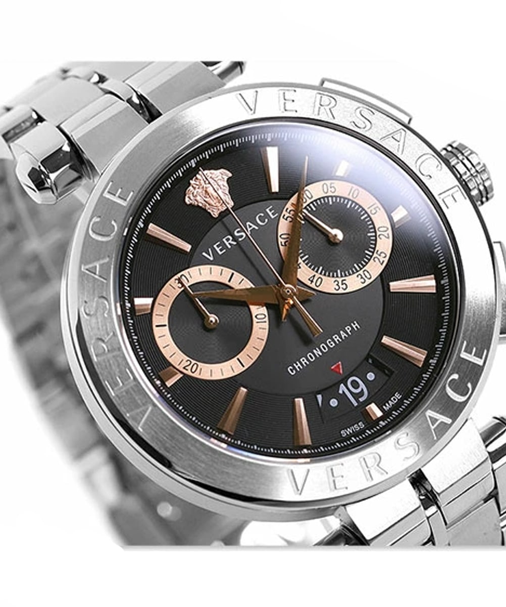 VERSACE Chronographe Gris. Montre Quartz VE1D01019