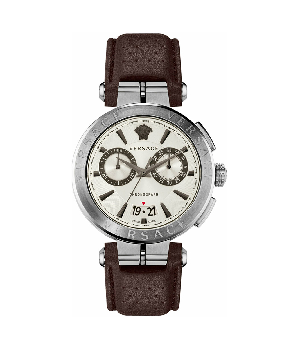 VERSACE Chronographe Brun Chocolat. Montre Quartz