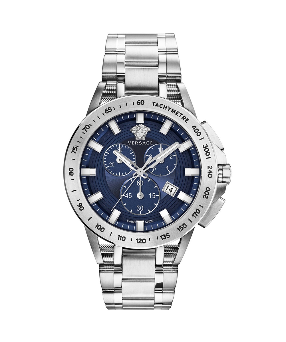VERSACE Chronographe Inoxydable. Montre Quartz