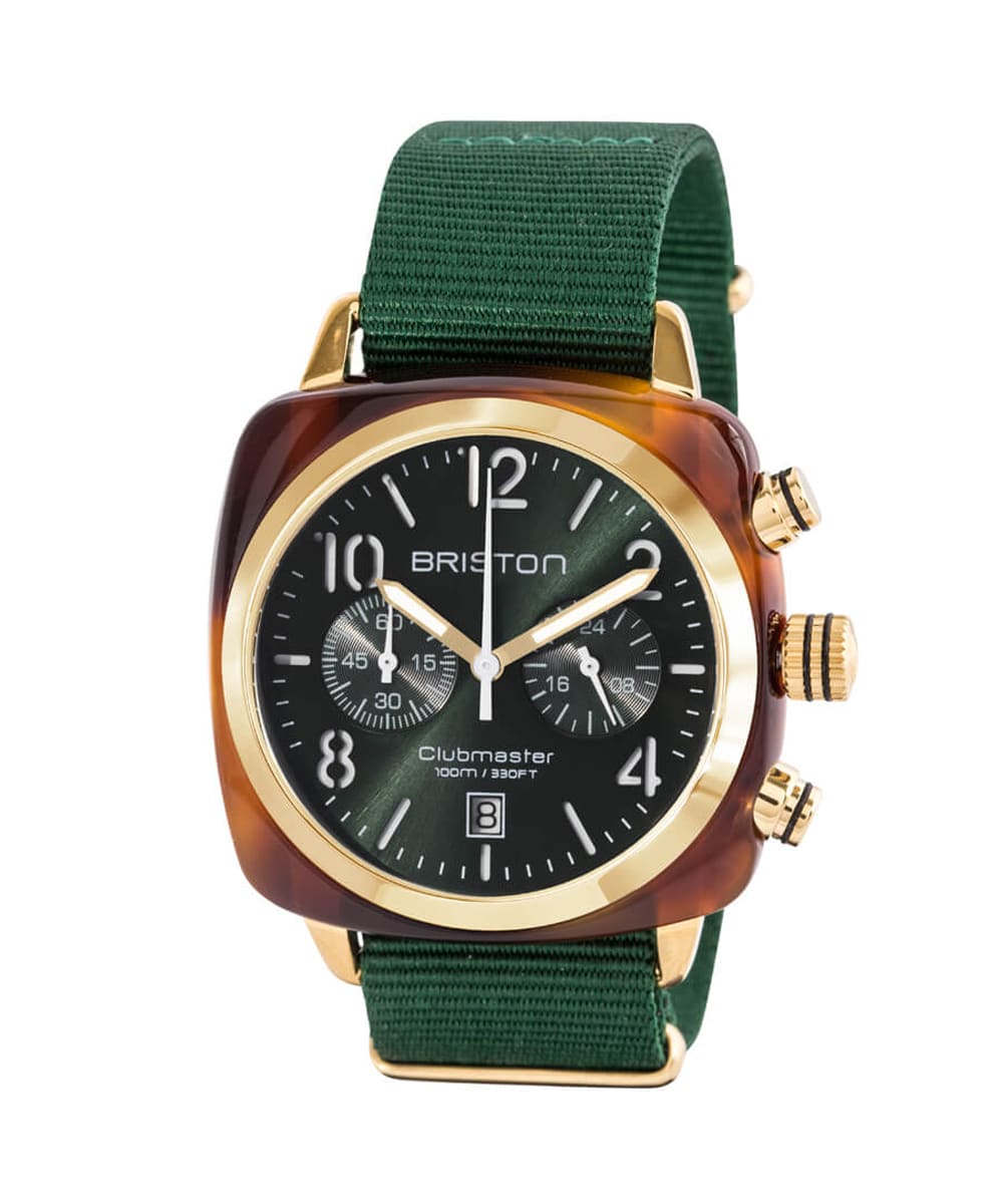 Montre BRISTON Clubmaster Classic Acetate Vert Anglais 40mm- Montre ...