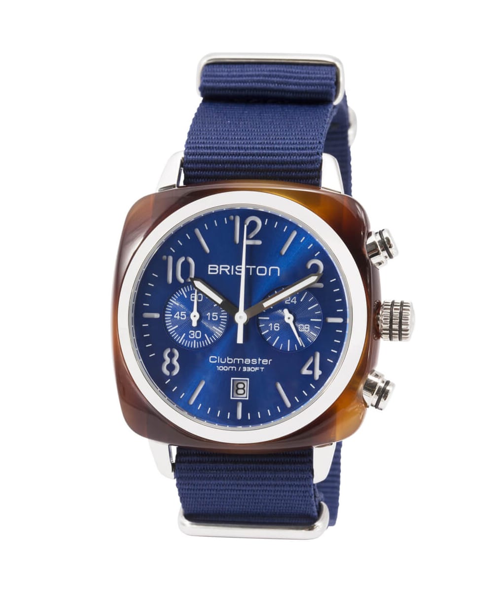 Montre BRISTON Clubmaster Classic Acetate Bleu Marine 40mm- Montre ...