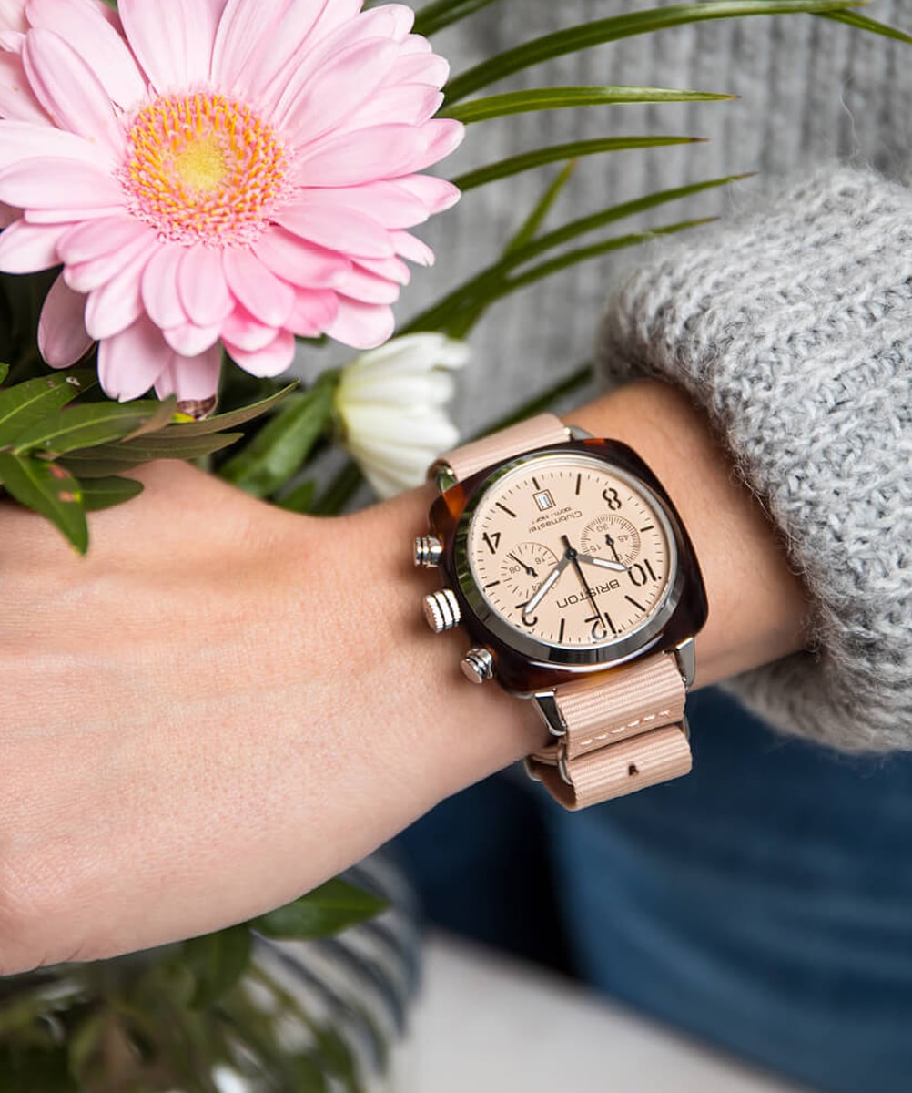 Montre BRISTON Clubmaster Classic Acetate Terracotta 40mm- Montre ...