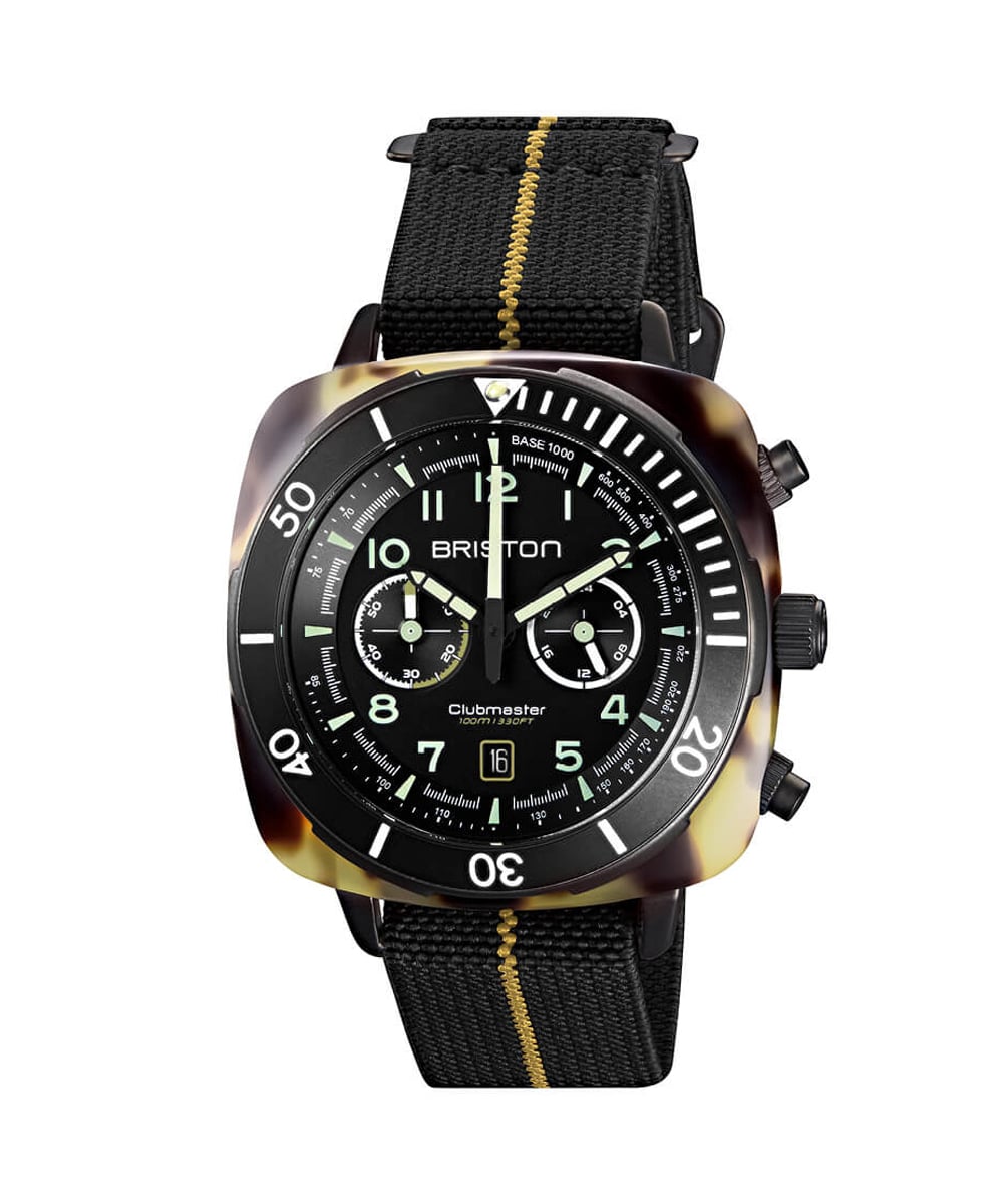 Montre BRISTON Clubmaster Outdoor Acétate Noir 44mm- Montre quartz ...