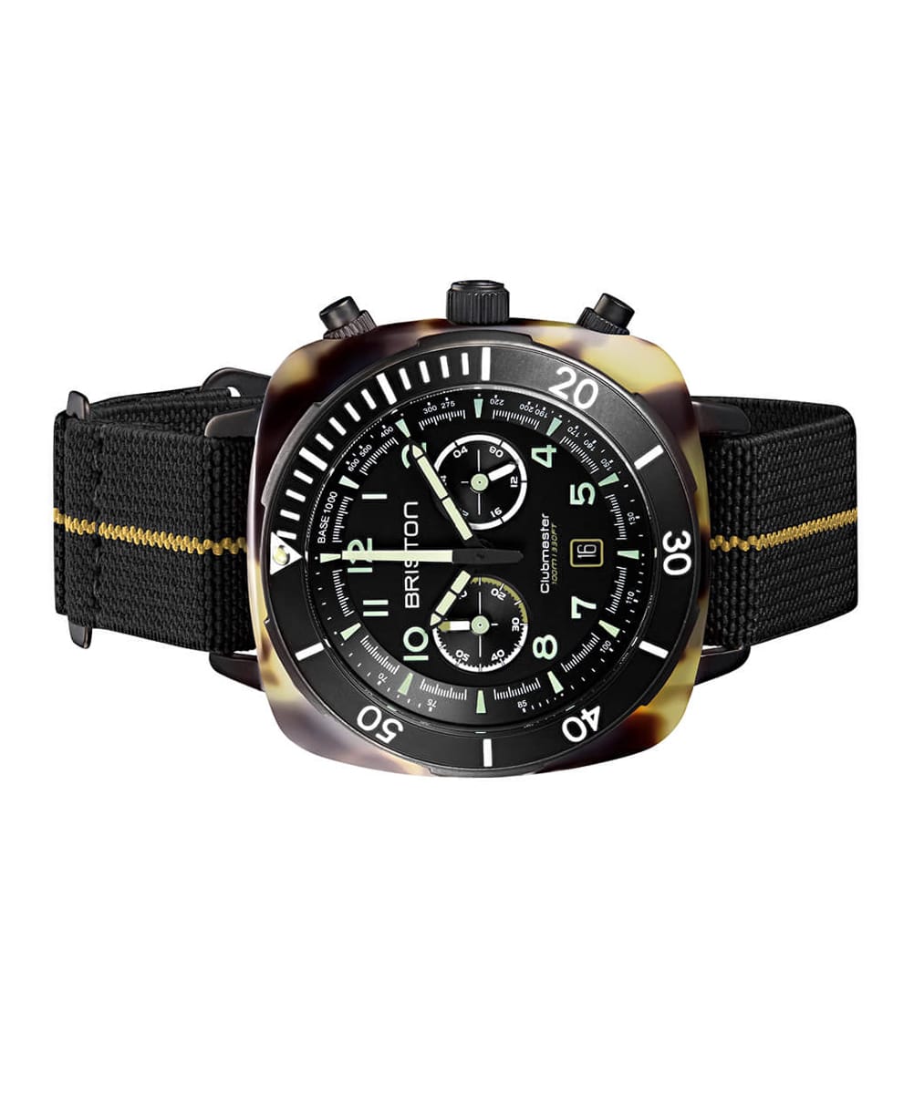 Montre BRISTON Clubmaster Outdoor Acétate Noir 44mm- Montre quartz ...
