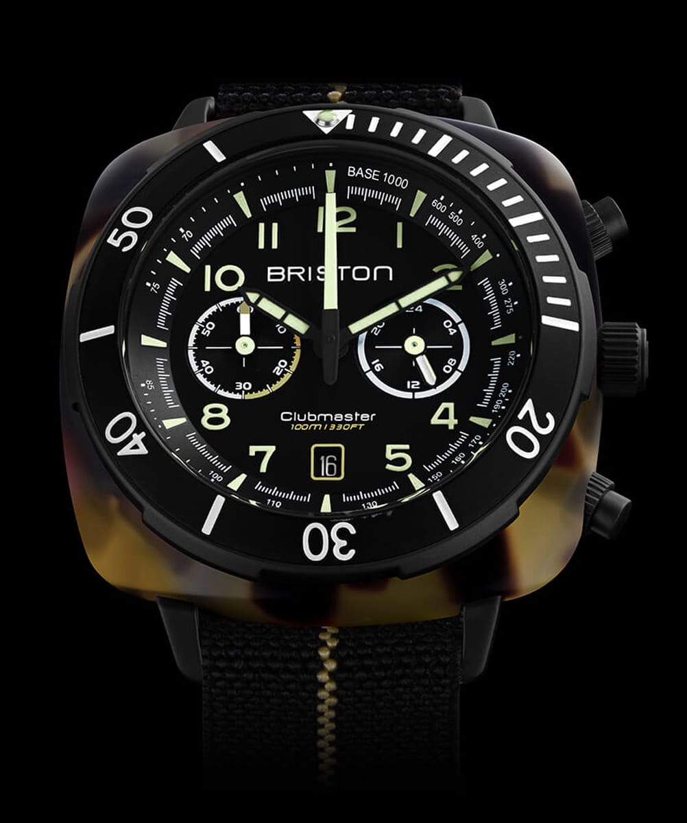 Montre BRISTON Clubmaster Outdoor Acétate Noir 44mm- Montre quartz ...