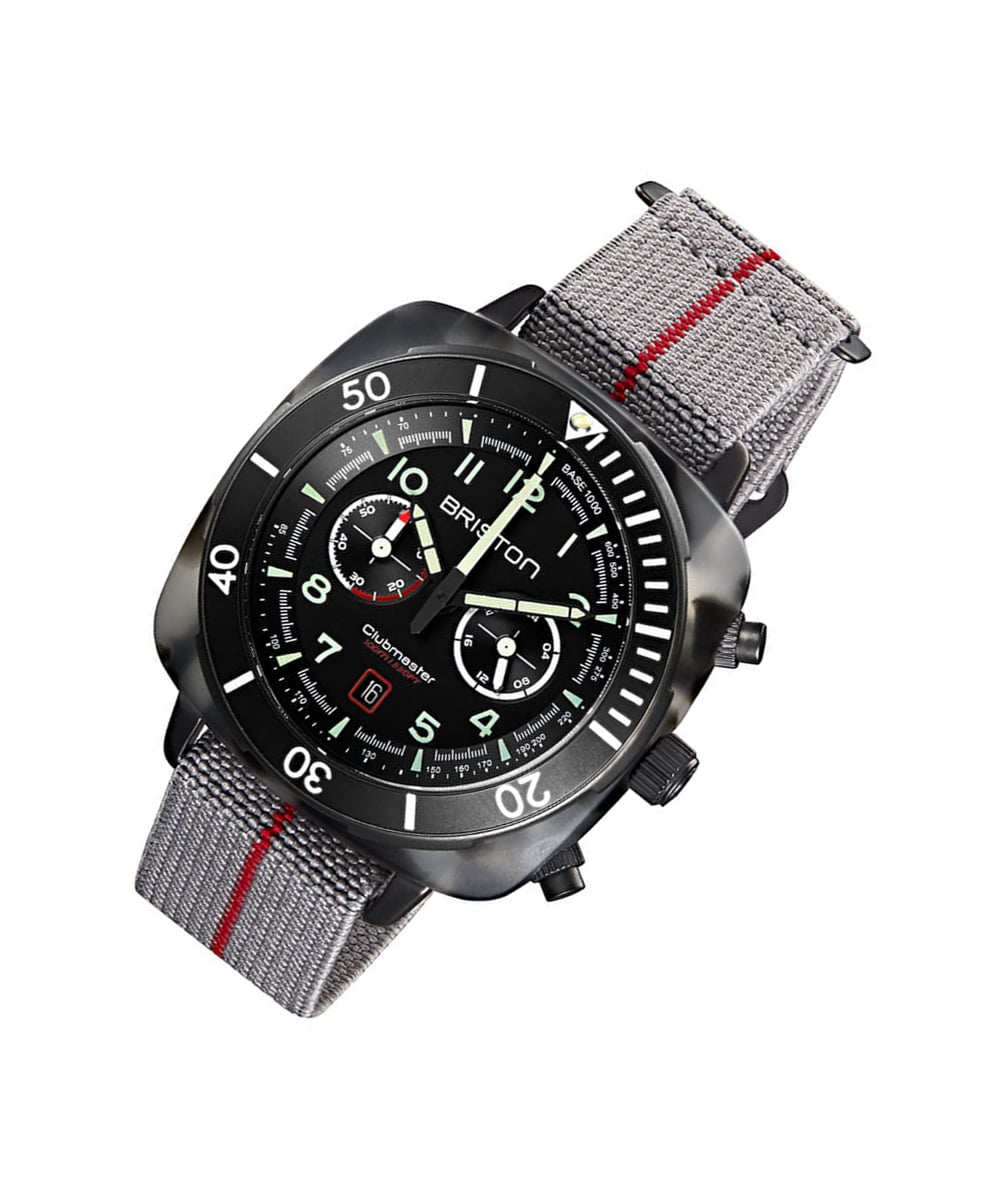 Montre BRISTON Clubmaster Outdoor Acétate Gris 44mm- Montre quartz ...