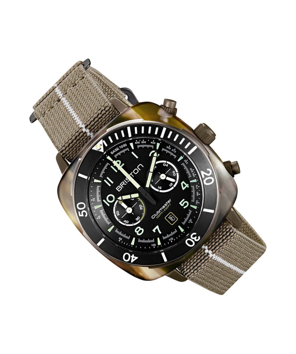 Montre BRISTON Clubmaster Outdoor Acétate Beige 44mm- Montre quartz ...