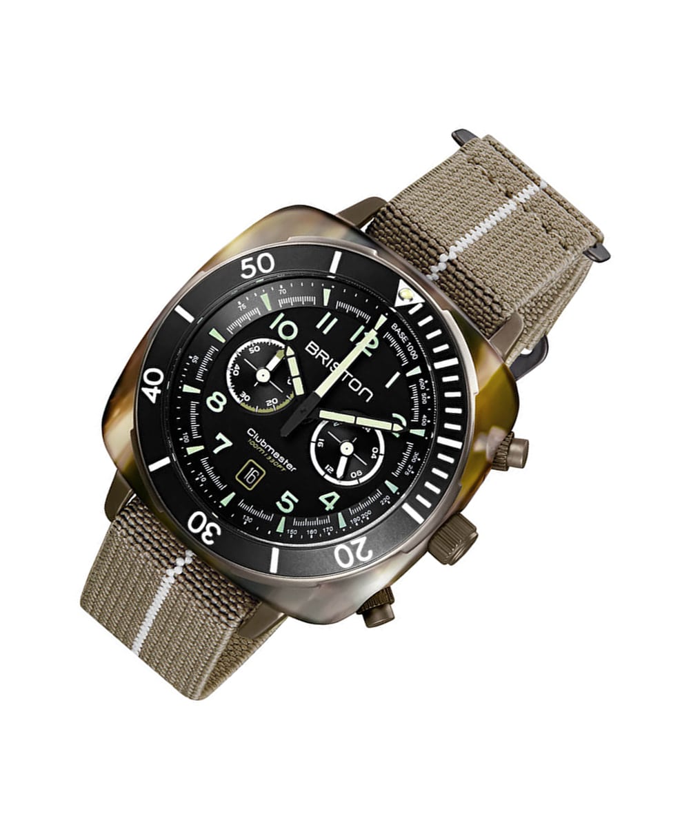 Montre BRISTON Clubmaster Outdoor Acétate Beige 44mm- Montre quartz ...