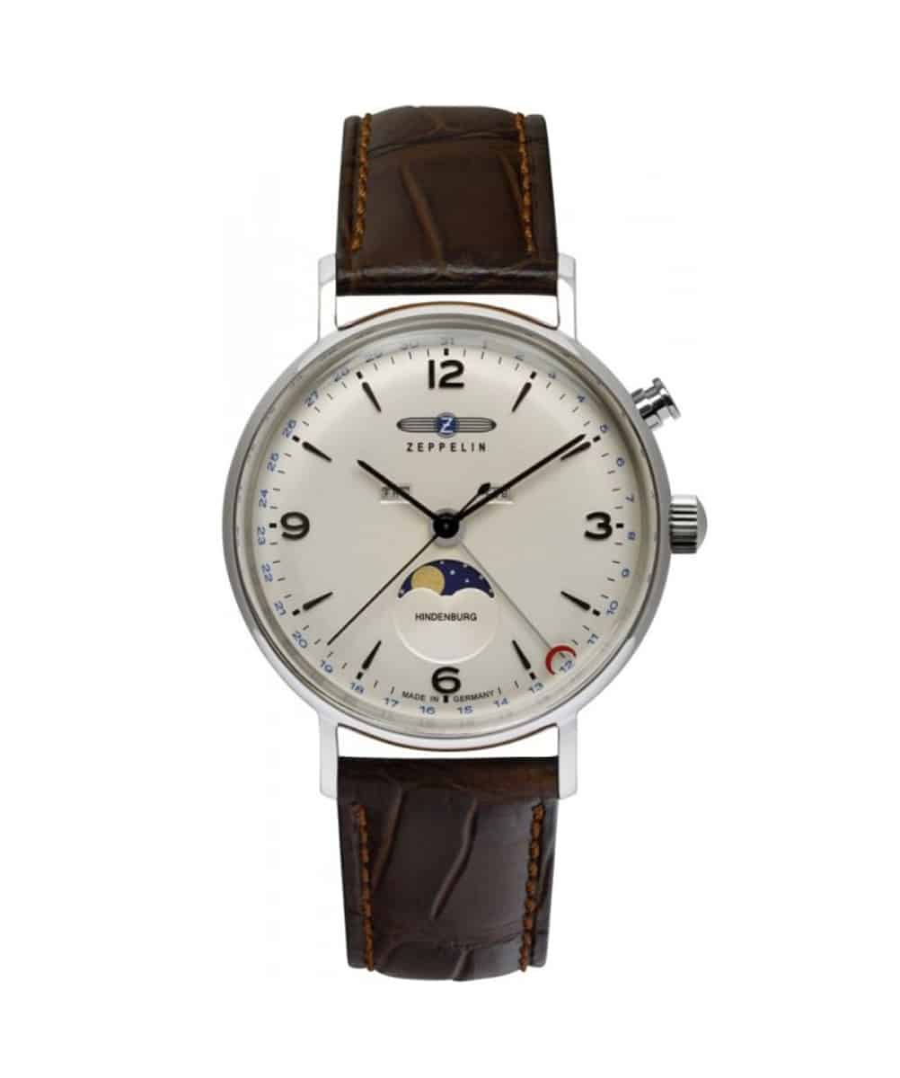 Montre Zeppelin LZ129 Hindenburg Moonphase Marron 8076-5 - Montre Quartz