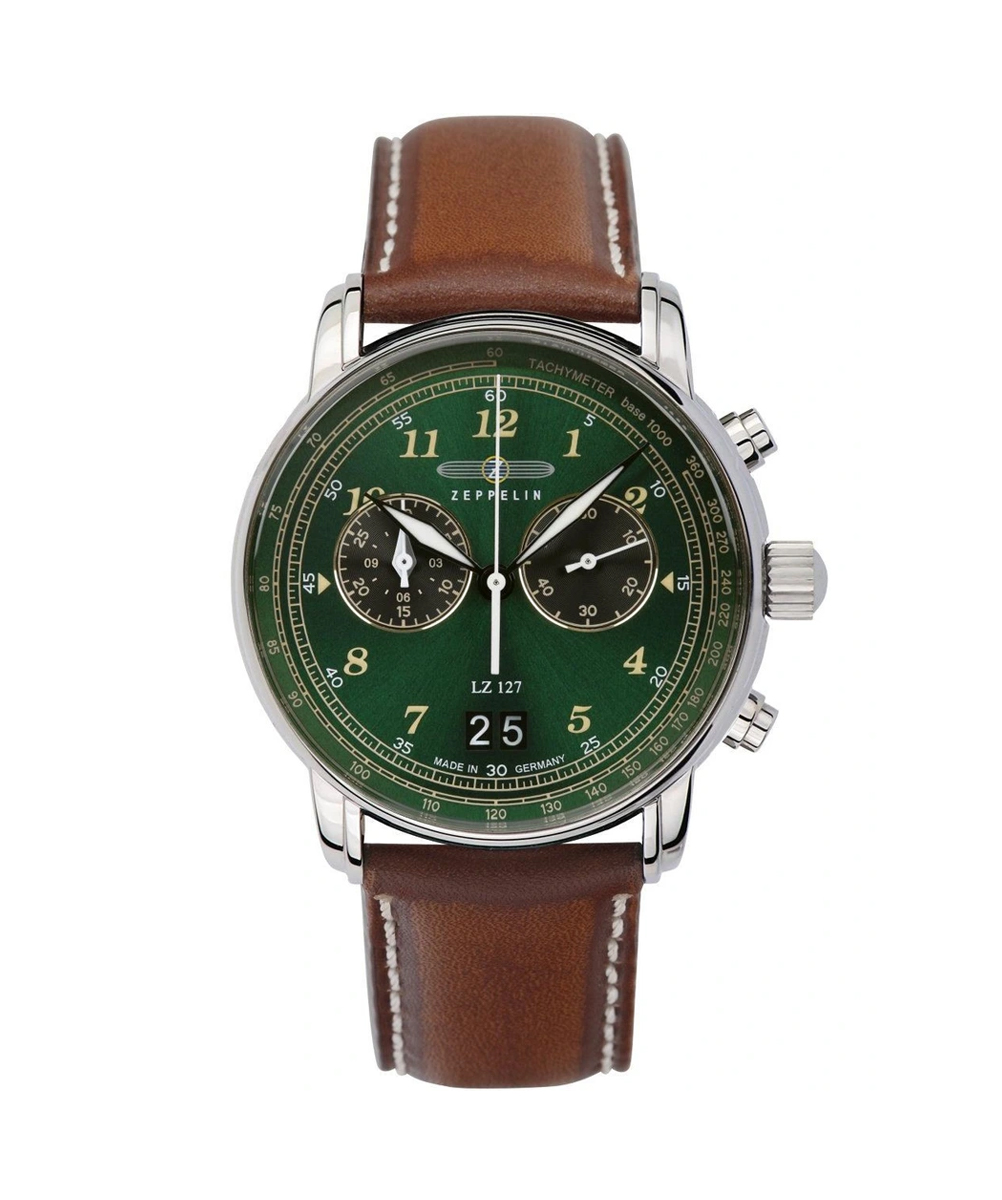 Montre Zeppelin Lz 127 Graf Zeppelin Homme Cadran Vert 8684-4 - Montre ...