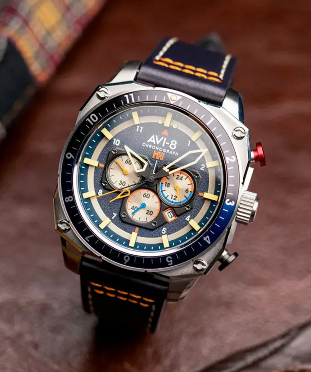 AVI-8 Hawker Hunter Dual Time Chronograph Marron AV-4100-02 - Montre Quartz