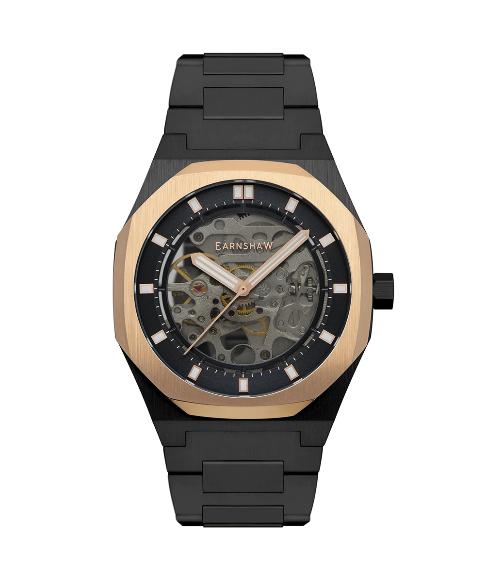 Montre Earnshaw Drake Skeleton Automatic Black Gold