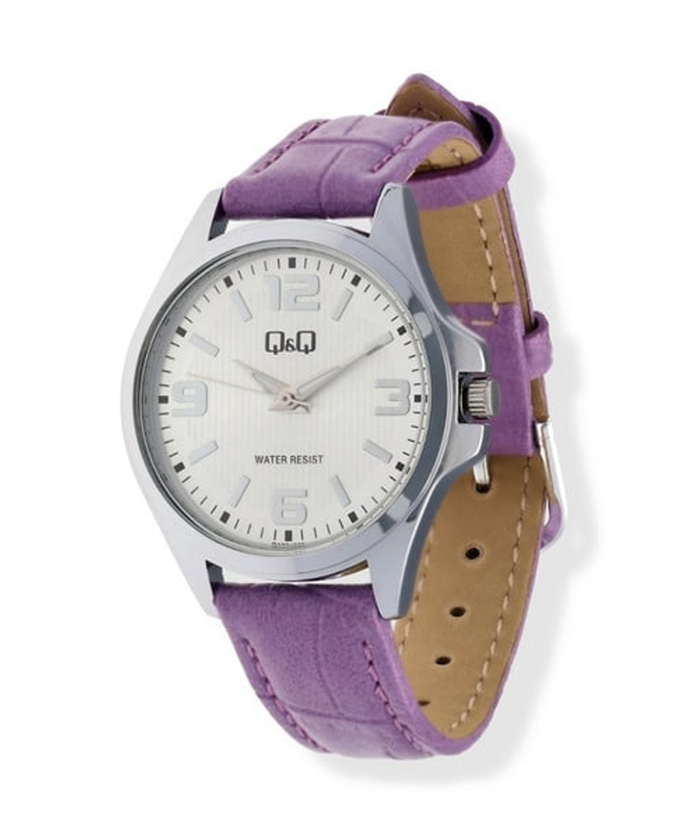 Montre Q&Q Femme Cuir Violet QA07J334Y -Montre Quartz
