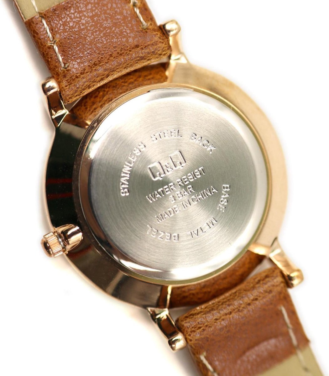 MONTRE Q&Q QUARTZ CUIR MARRON - Q978J101Y