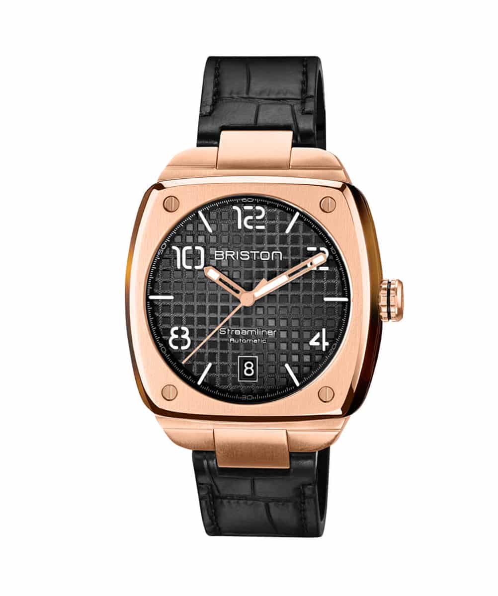 Montre Briston Streamliner Urban Auto Acier Gold et Acétate- Noir