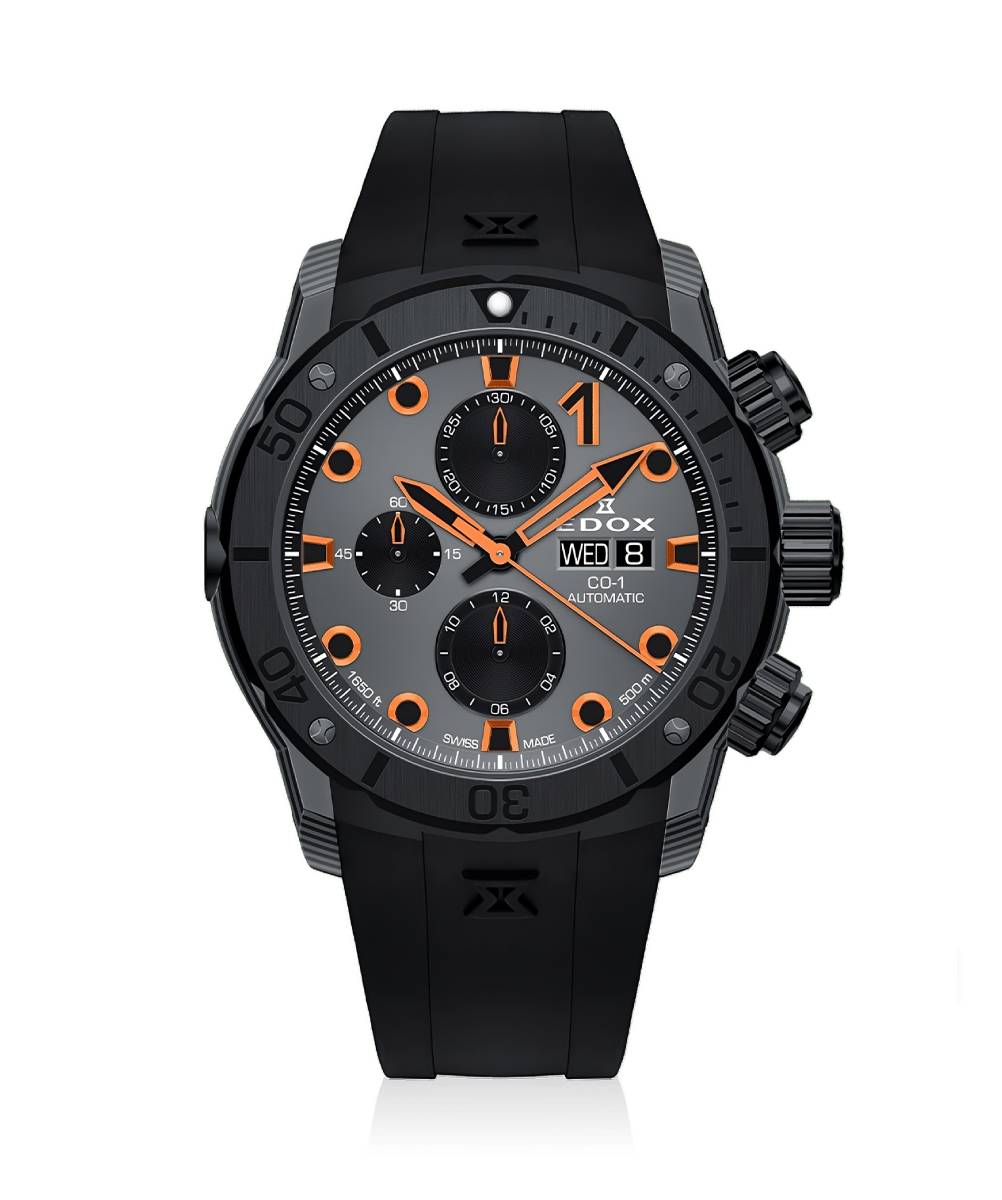Edox CO-1 Carbon Chronograph 01125-CCN-GNO automatique